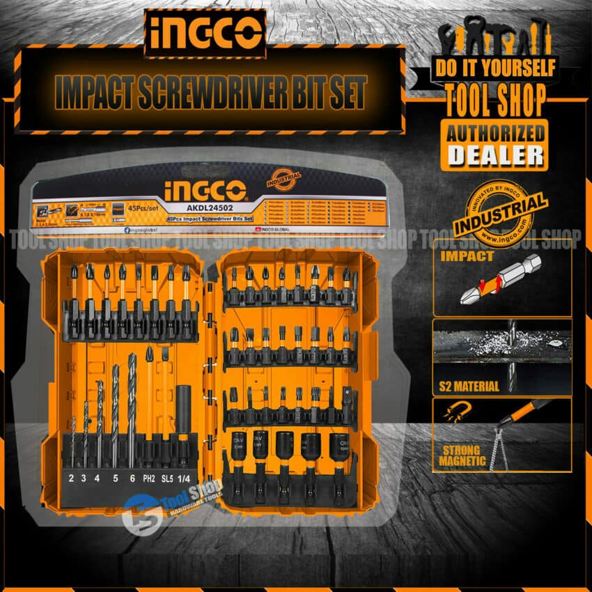 INGCO 45PCS Impact Screw Driver Bit Set AKDL24502 Tool Shop