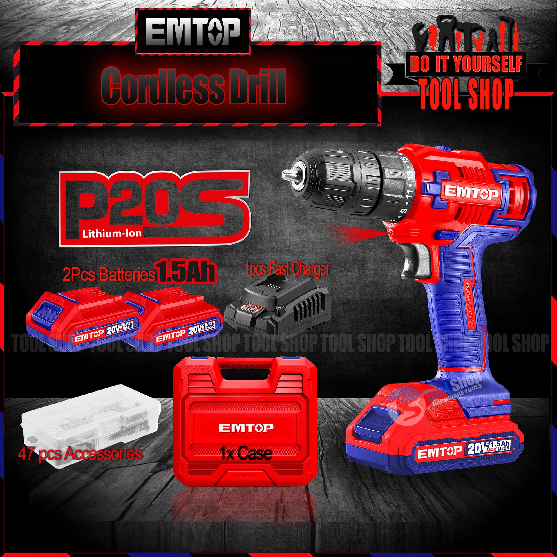 Emtop Cordless Drill ECDL620012 Tool Shop