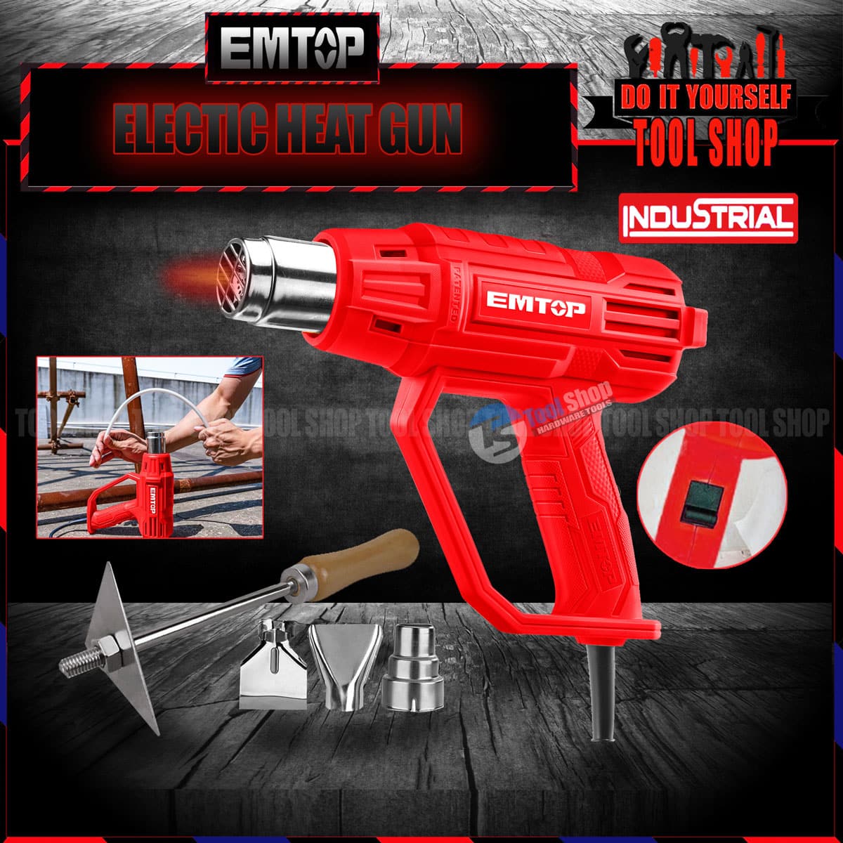 Emtop Industrial Electric Heat Gun 2000W EHGN20002 Tool Shop