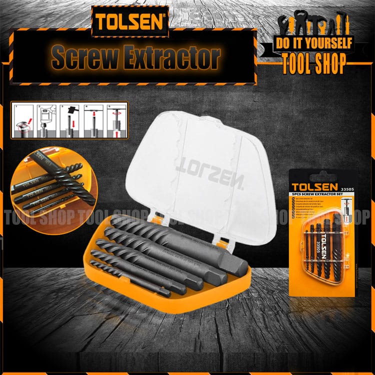 Tolsen 33505 5pcs Screw Extractor Set Tool Shop