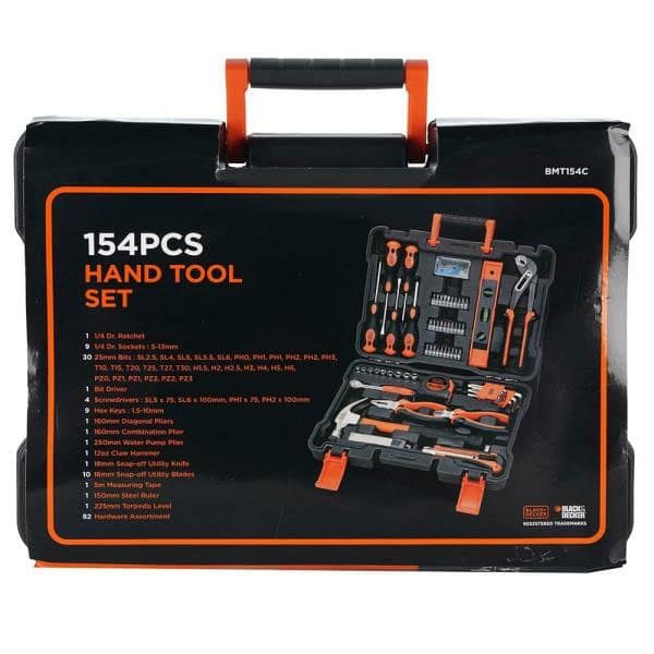 Black+Decker 154 Pieces Hand Tool Kit for - BMT154C Tool Shop