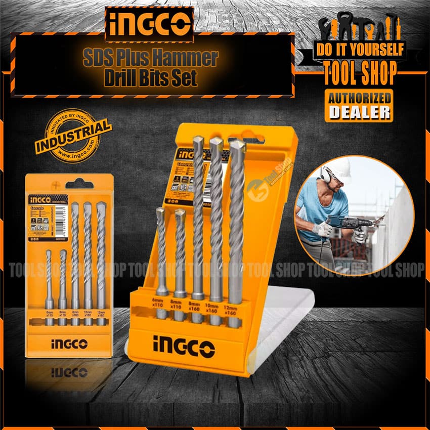 INGCO AKD2052 - 5 Pcs SDS Plus Hammer Drill Set toolshop.pk