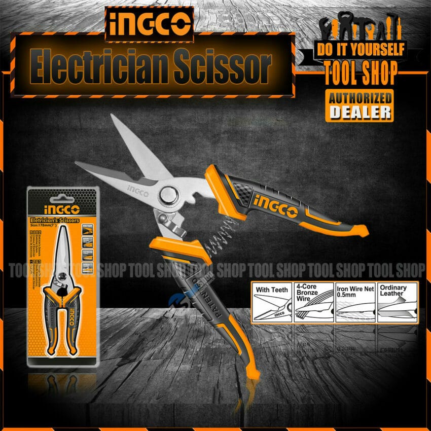 Ingco Electrician Scissor 7 Inch HES0187 Tool Shop