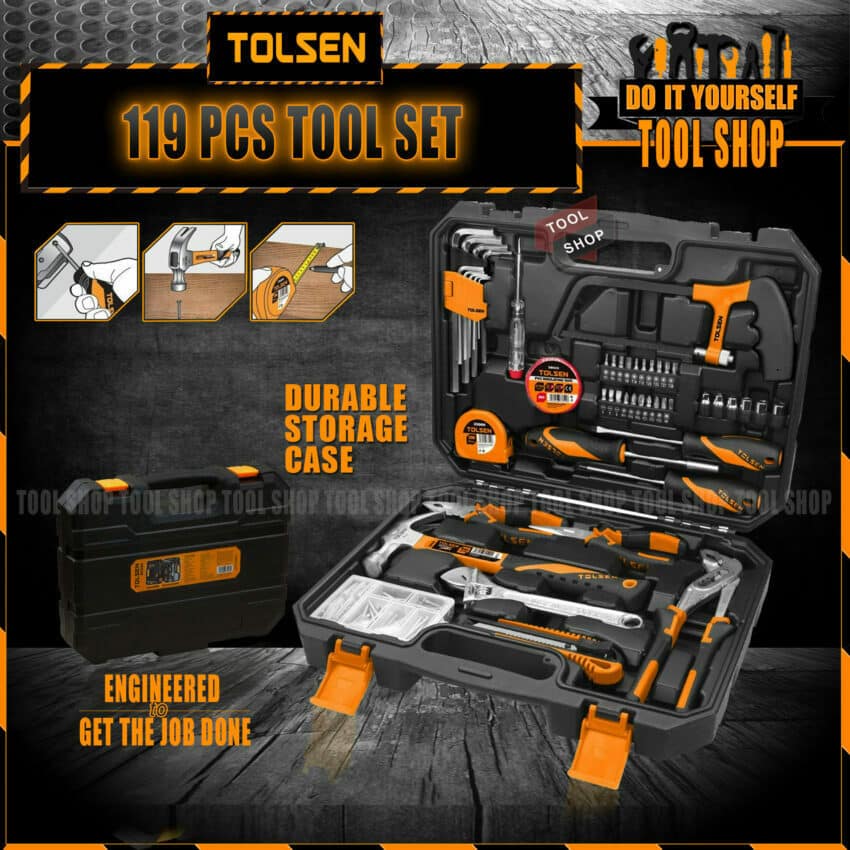 Tolsen Original 119 pcs Tool Set w/ Hard Case - 85350 Tool Shop